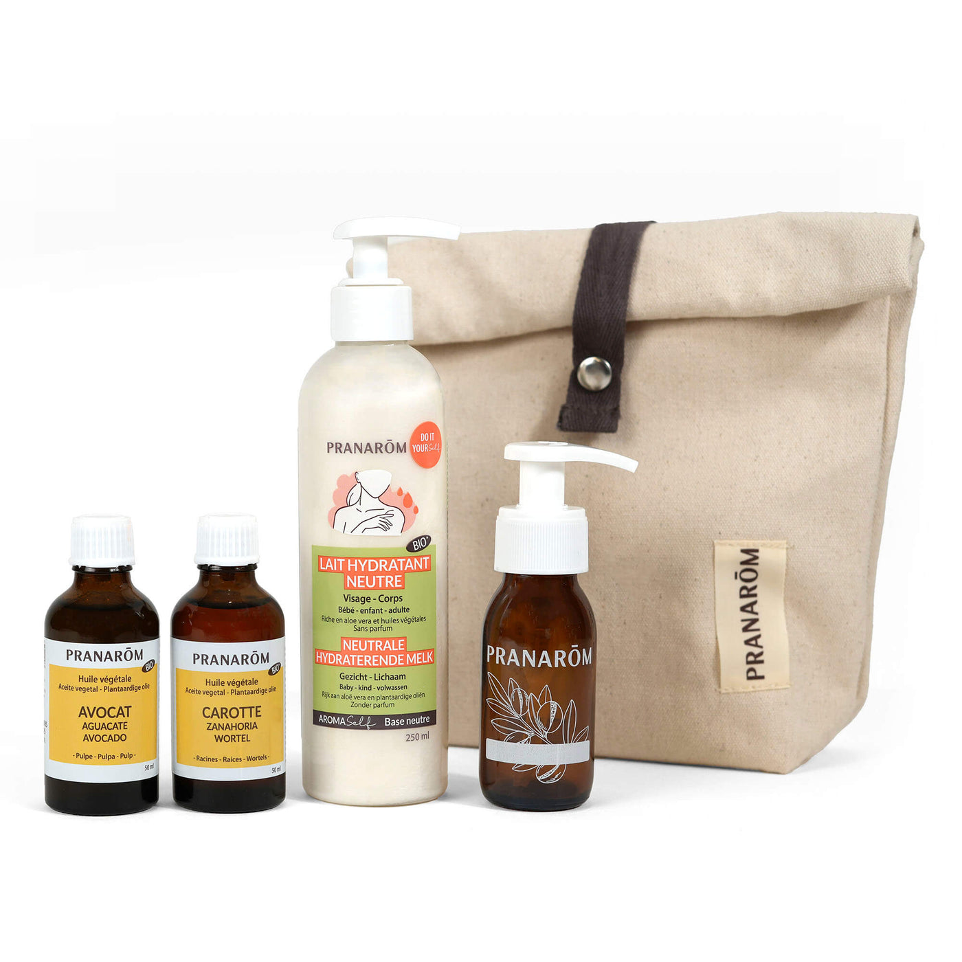 Duo lait corps nourrissant et peau dorée - Trousse et flacon pompe off ...