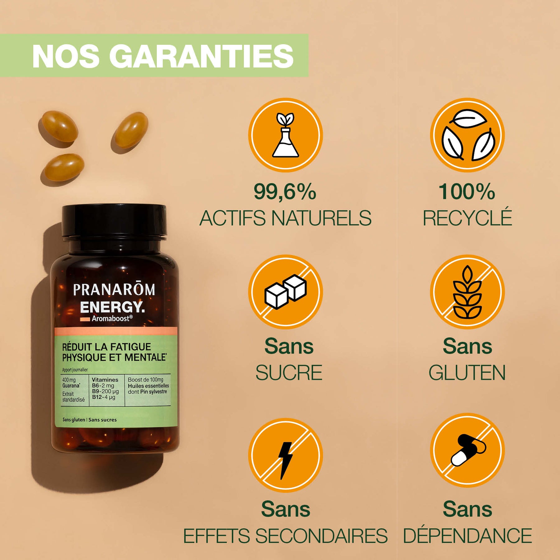 Complément alimentaire Energy - 60 capsules | Pranarôm